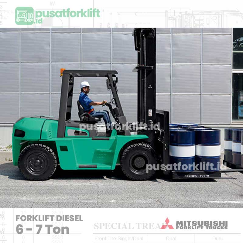 Forklift Mitsubishi 7 Ton Diesel FD70NH - Pusat Forklift Indonesia