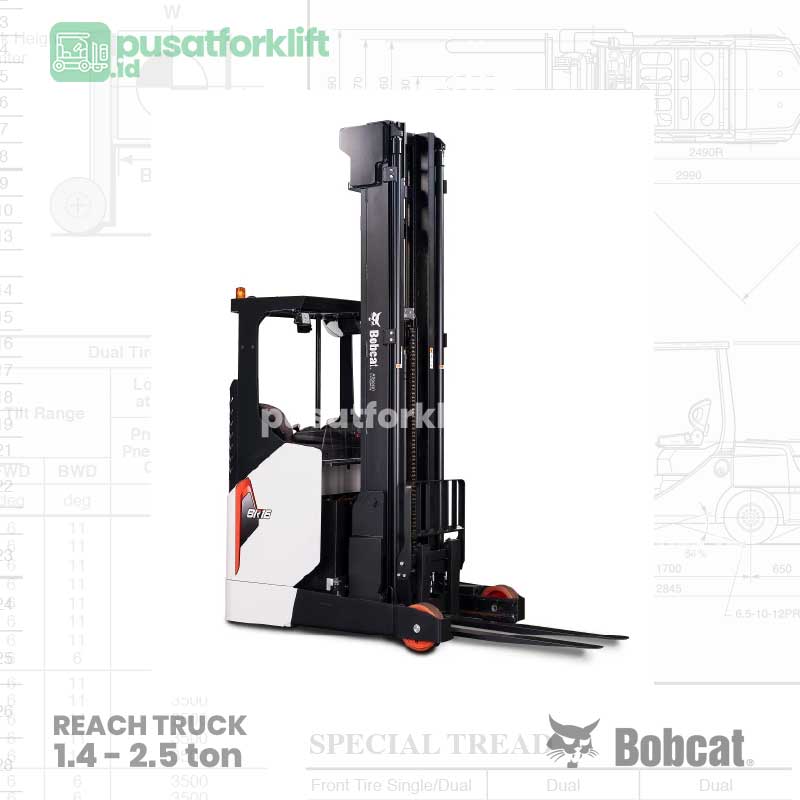 BOBCAT Reach Truck 2 Ton Electric - Pusat Forklift Indonesia